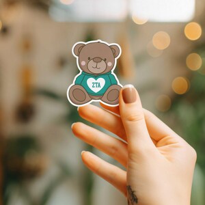 Zeta Tau Alpha Sticker | ΖΤΑ Teddy Bear Sorority Sticker With Greek ...