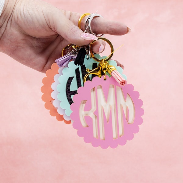 Monogram Keychain - Etsy