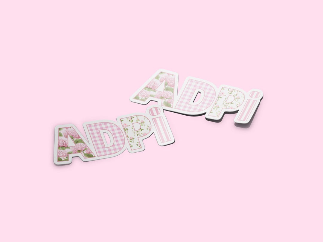 Alpha Delta Pi - Sticker - Pink Patchwork Nickname - Sorority Decal ...