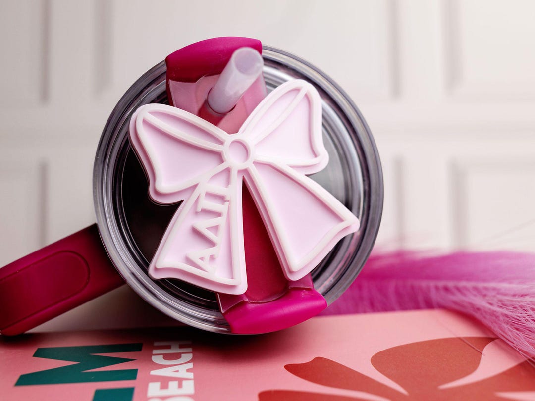 Alpha Delta Pi Tumbler Tag - Sorority Pink Bow Tumbler Tag - Adpi ...