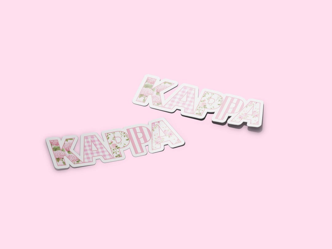 Kappa Kappa Gamma Sticker - Patchwork Pink Sticker - Sorority Stickers ...
