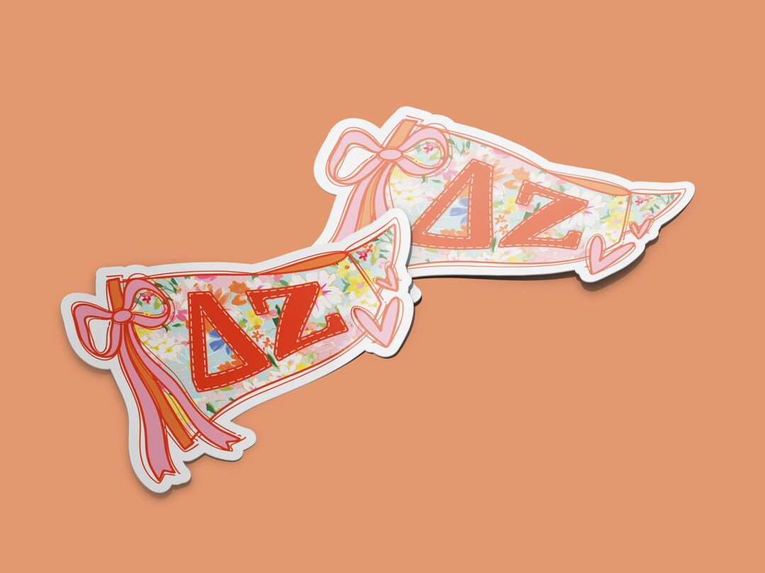 Delta Zeta - Sticker - Preppy Pennant - Sorority Decal - Big Little ...