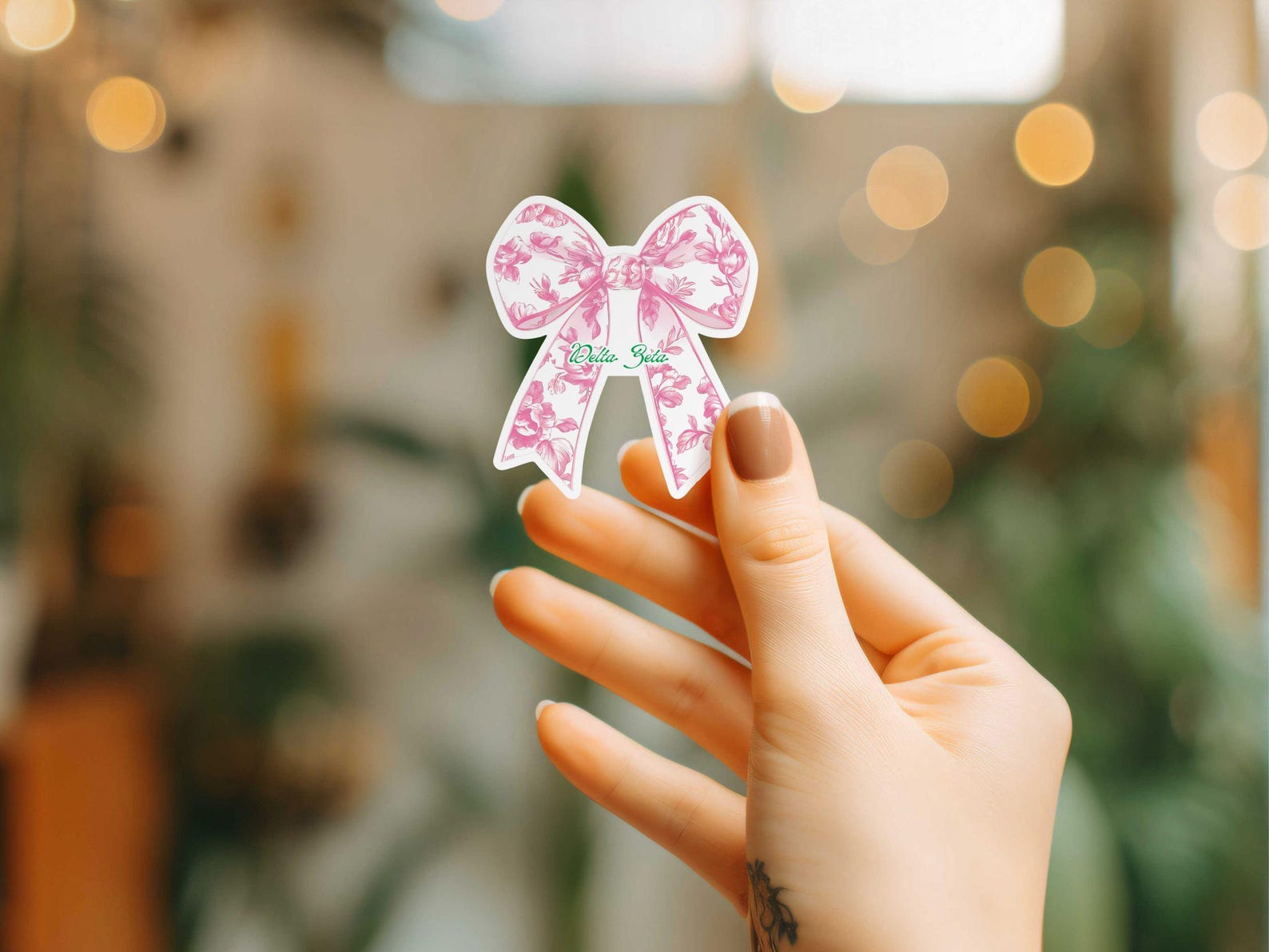 Delta Zeta - Sticker - Toile Bow - Sorority Decal - Big Little Gift ...