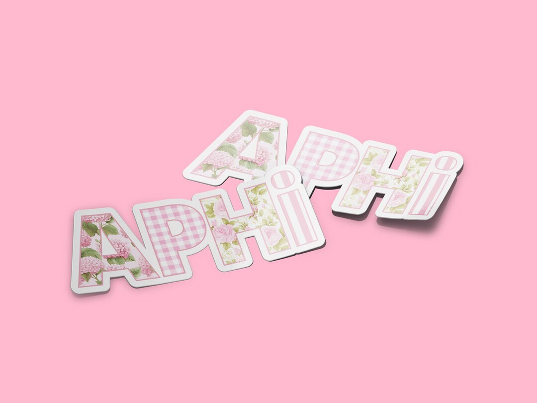 Alpha Phi - Sticker - Pink Patchwork Sticker – Aphi Sorority Nickname ...