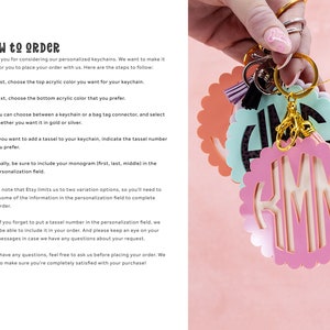 Personalized Monogram Keychain With Pastel Acrylic Color - Etsy