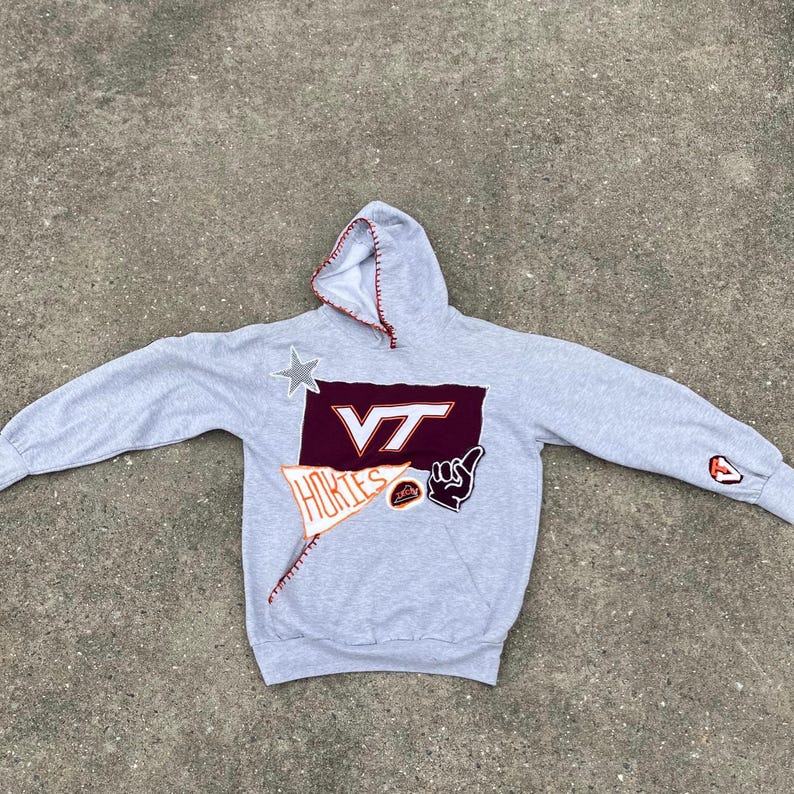 Virginia Tech University Pennant Hoodie - Etsy