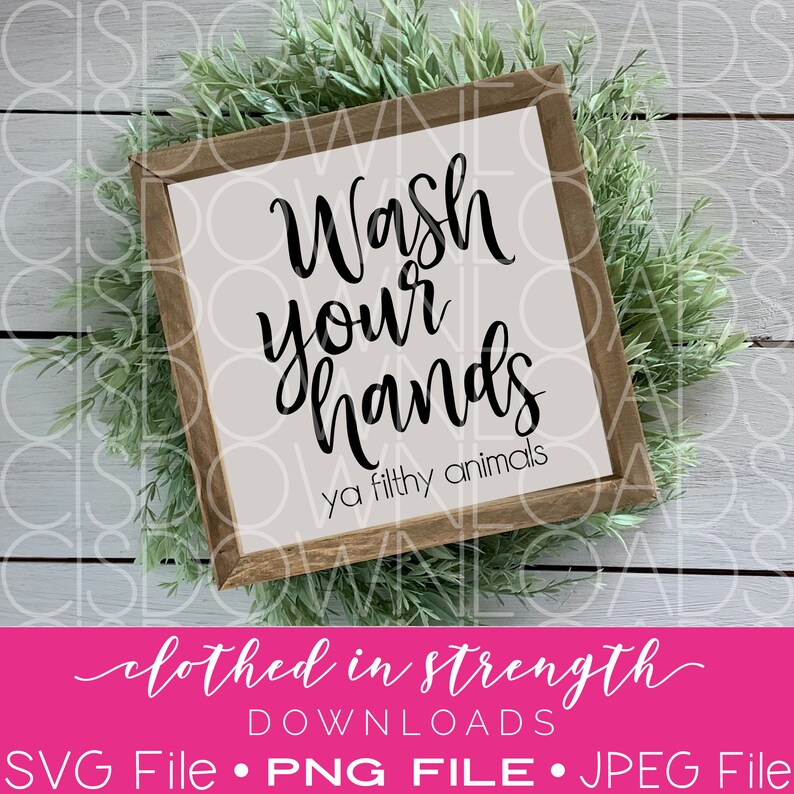 Wash Your hands You filthy animals SVG Bathroom signs | Etsy