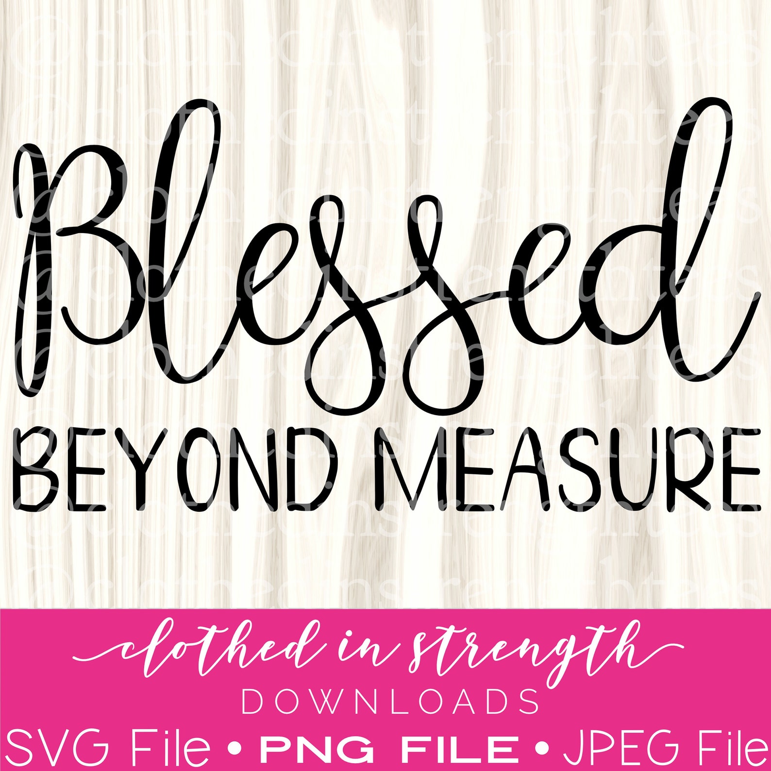 Blessed Beyond Measure SVG File Christian Download Church - Etsy