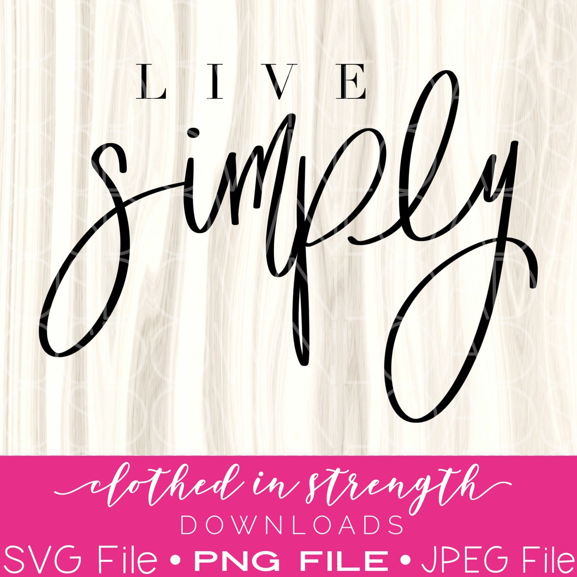 Live Simply SVG simple living download minimalist PNG file | Etsy