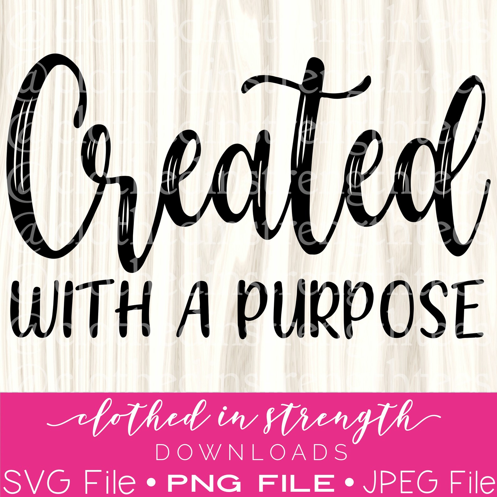 Created With a Purpose SVG File Christian Download Church - Etsy