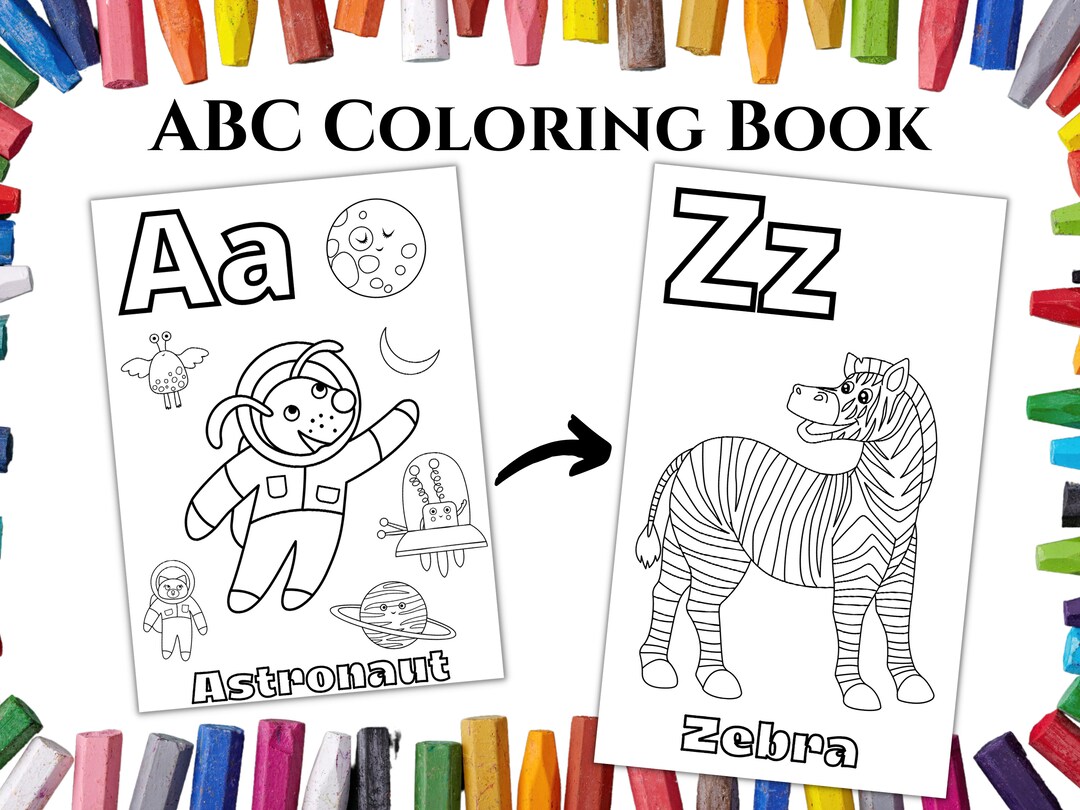 Alphabet ABC Coloring Pages A-Z - Etsy