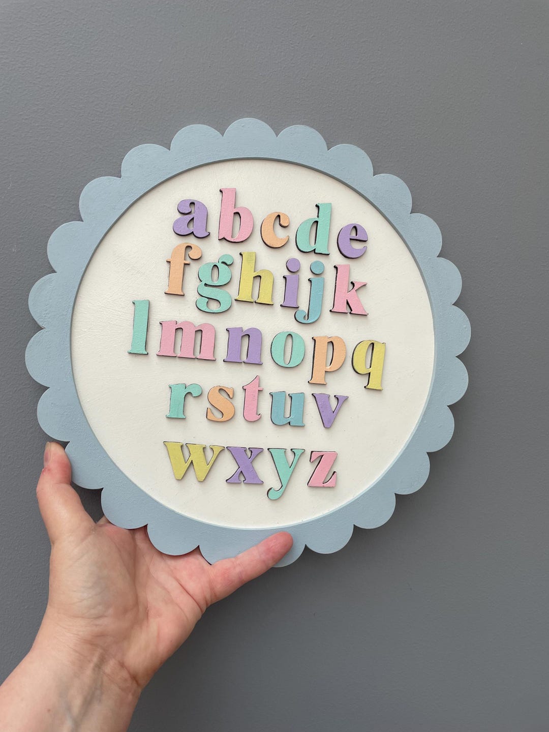 Pastel ABC Plaque: Hand-painted Alphabet Wall Decor - Etsy UK