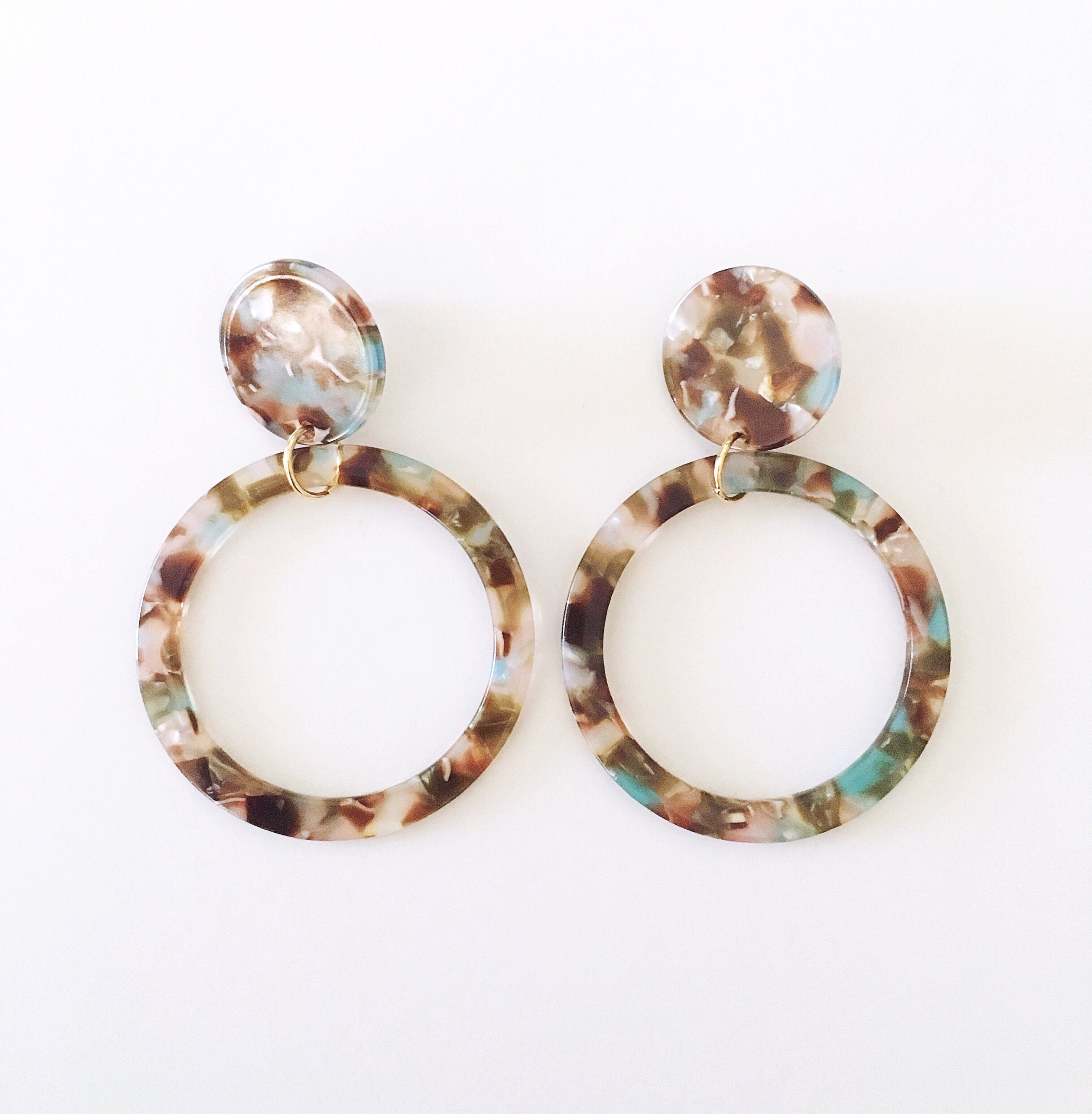 Round Multi Colored Earrings - Etsy