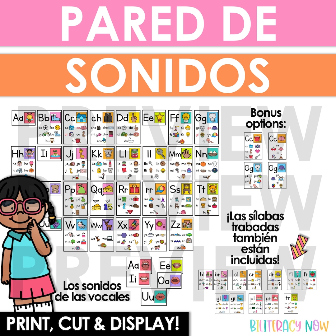 Spanish Sound Wall | Pared De Sonidos | Spanish Posters for Homeschool ...