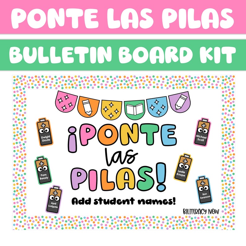 Ponte Las Pilas Bulletin Board Kit | Ponte Las Pilas Cartelera - Etsy