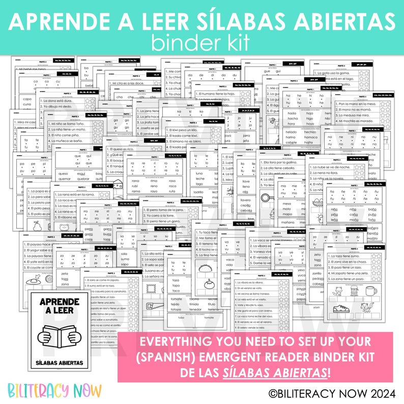 Aprende a Leer Sílabas Abiertas | Carpeta De Intervención | Spanish ...