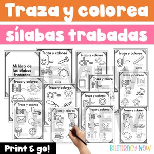 Traza Y Colorea Las Sílabas Trabadas | Las Sílabas Trabadas | Traza Las ...