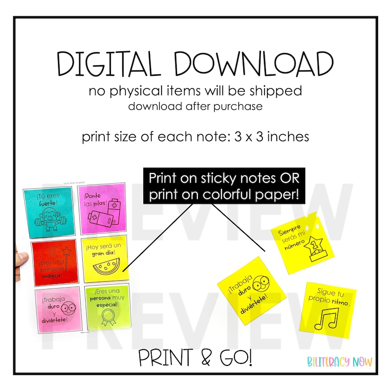 Spanish Lunch Box Notes: 84 Printable Encouragement Notes (PDF) - Etsy