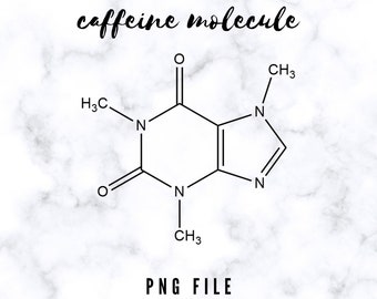 Caffeine Molecule Chemical PNG Digital Download Coffee | Etsy