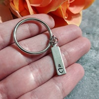 Initial Letter Keychain: Brass Alphabet Letter Charm, Custom Hand ...