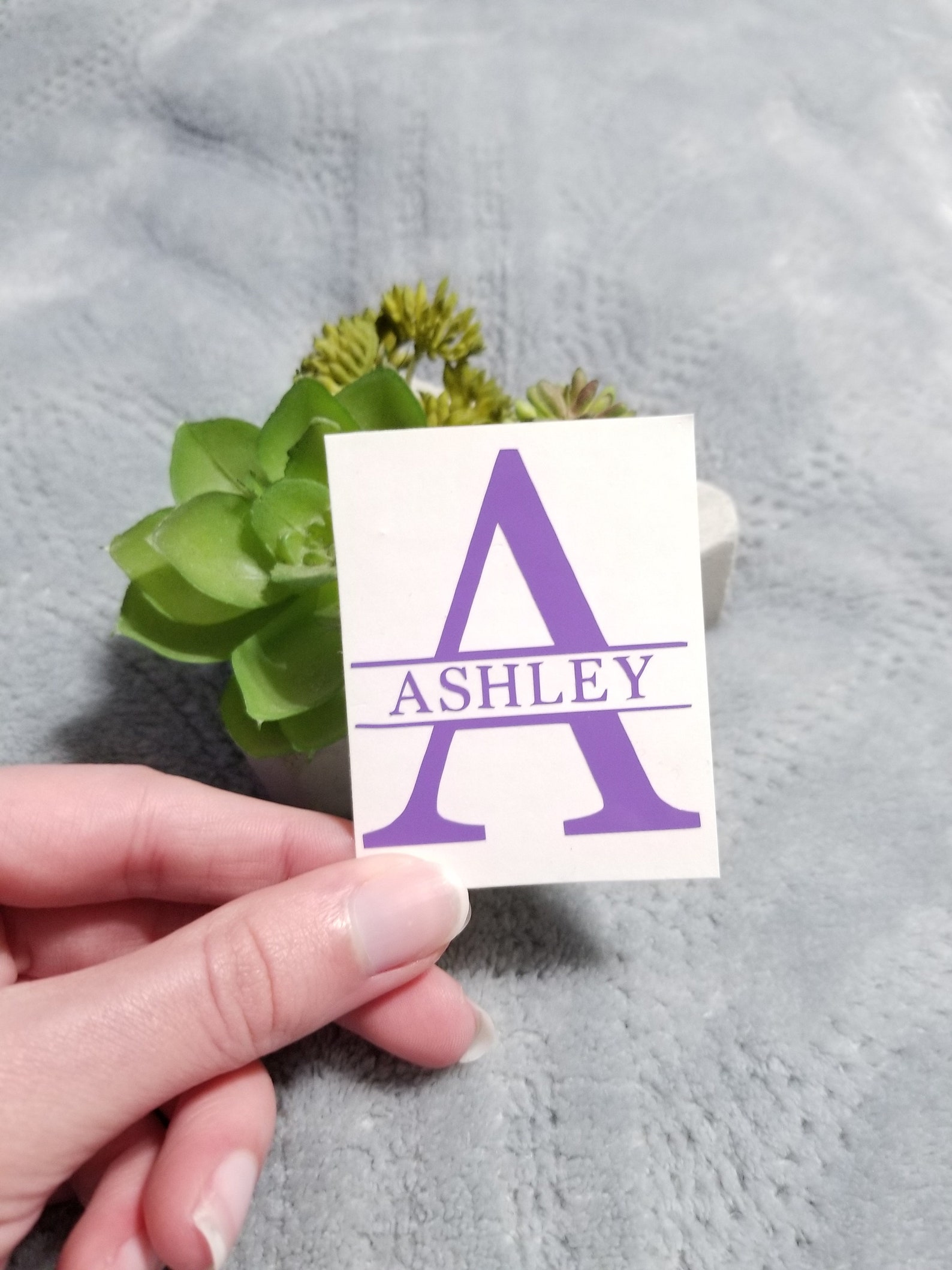 Simple First Name Monogram Vinyl Decal - Etsy