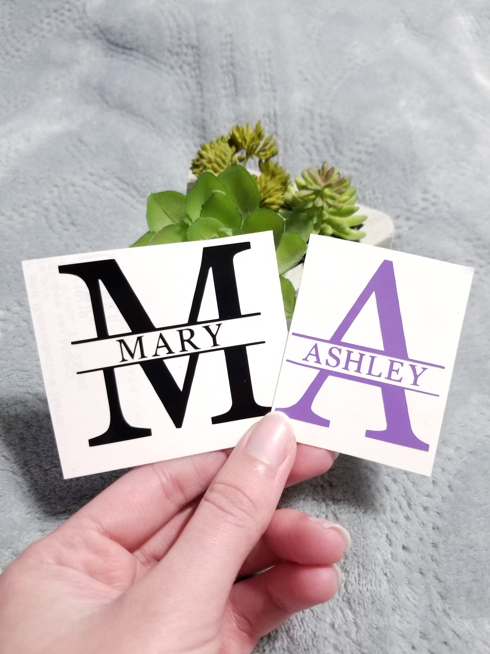 Simple First Name Monogram Vinyl Decal - Etsy