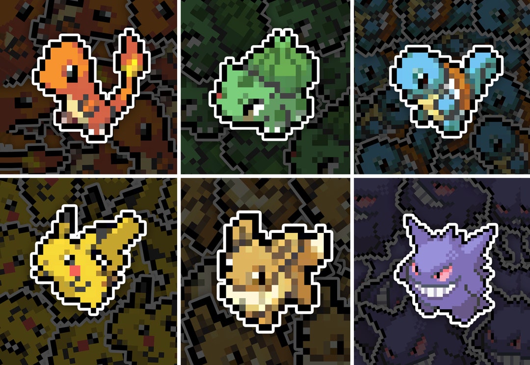 Homemade Pokemon Pixel Stickers, Water-resistant Sticker, Laptop ...