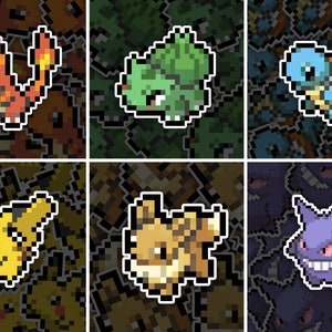 Homemade Pokemon Pixel Stickers, Water-resistant Sticker, Laptop ...