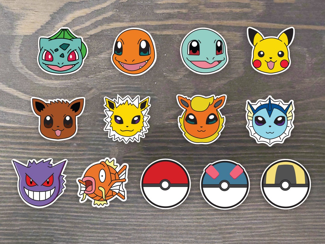 Pokemon Stickers, Water-resistant Sticker, Laptop Sticker, Cute ...