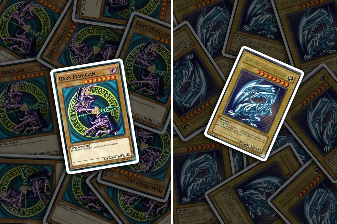 Classic Yugioh Card Stickers, Dark Magician Blue Eyes White Dragon - Etsy