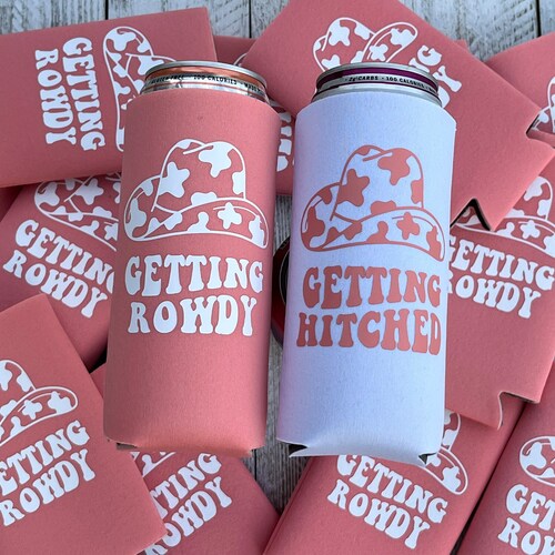 Getting Rowdy Bachelorette Party Slim Can Coolers Retro - Etsy