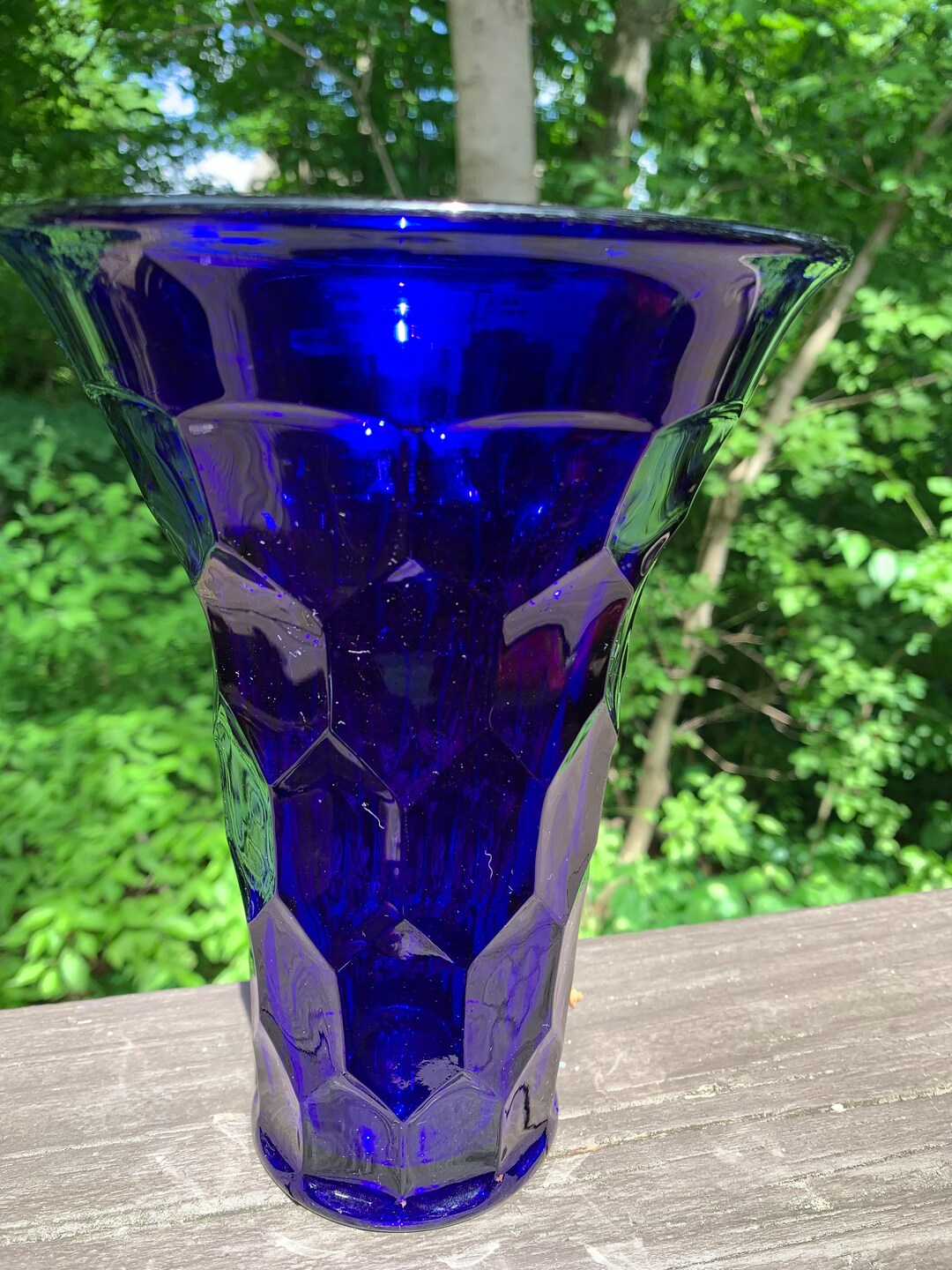Georgian Cobalt Blue Glass Honeycomb Vase - Etsy