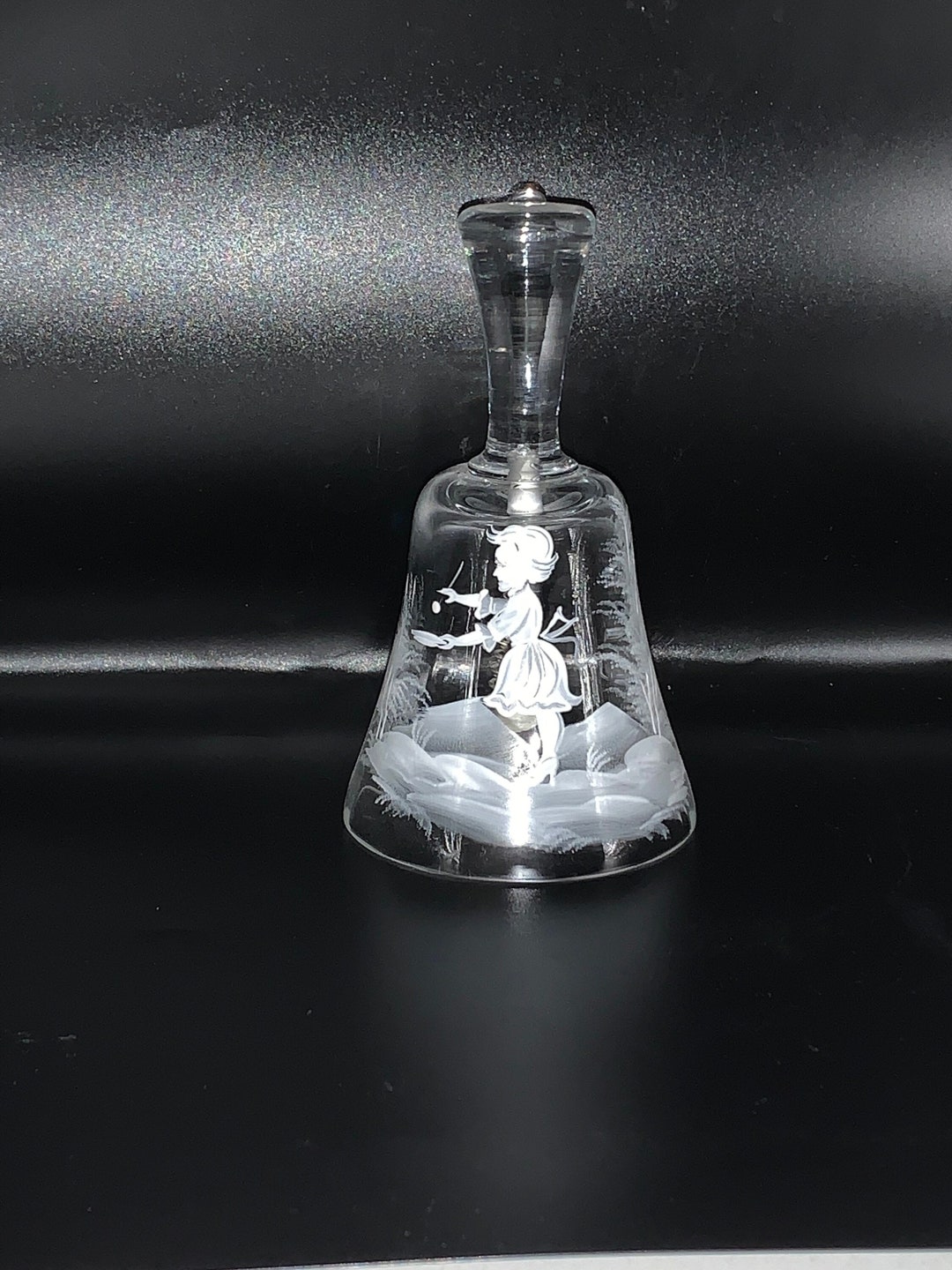 Mary Gregory Hand Painted Bohemian Glass Crystal Bell - Etsy