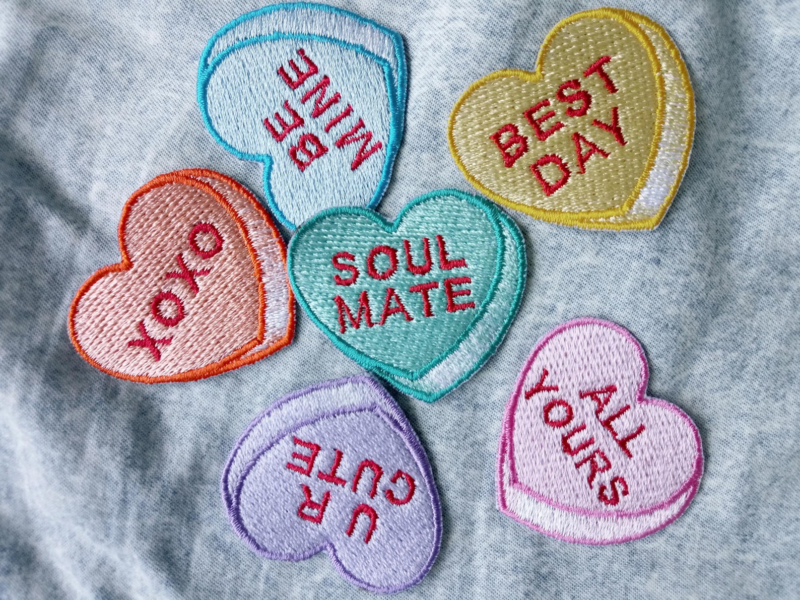 U R CUTE Candy Heart Valentine Conversation Hearts Patches | Etsy