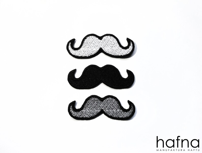 Black Moustache Vintage Sew on Patch Embroidered Patch | Etsy