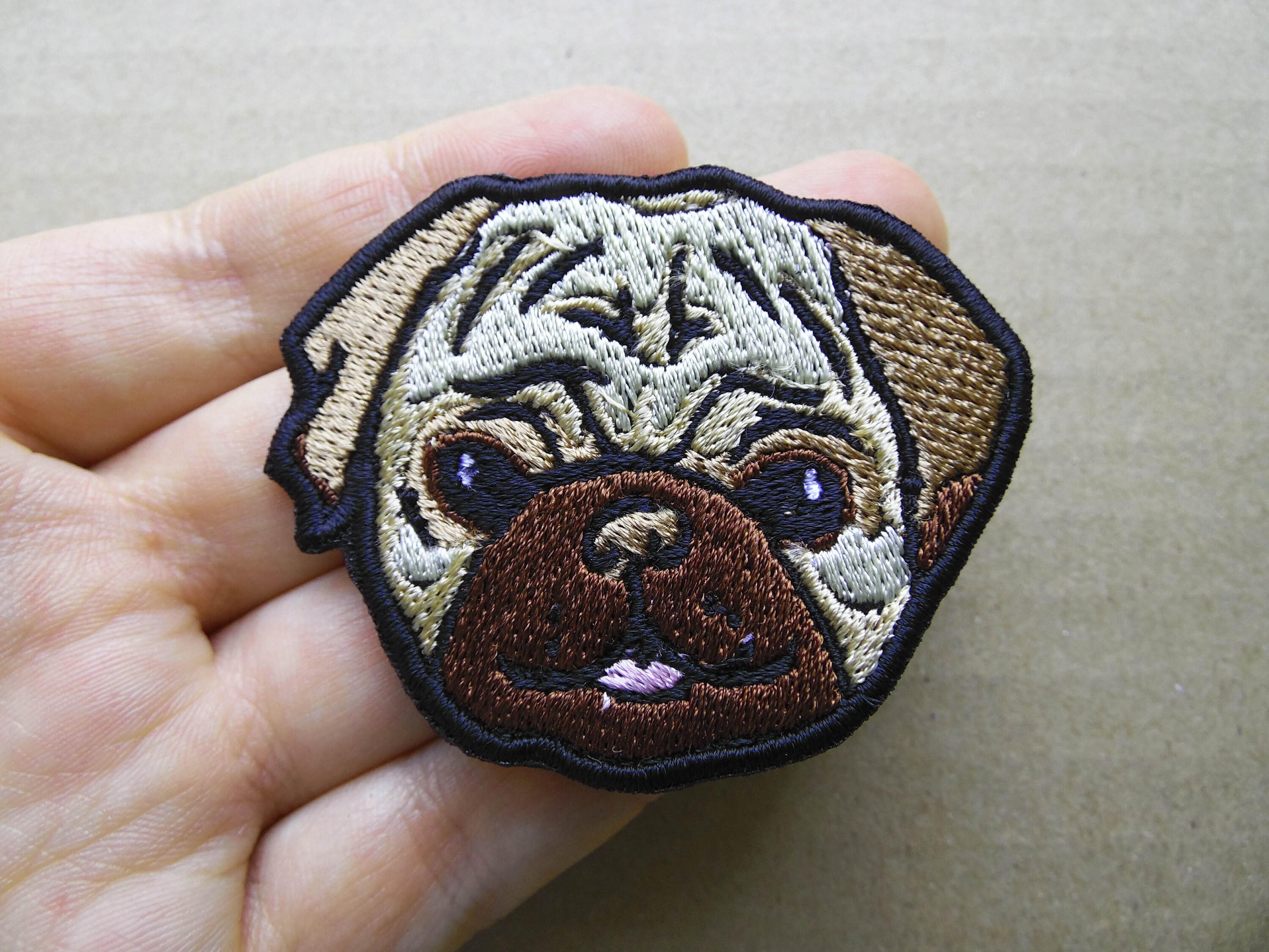 Pug Sew on Patch Naszywka Embroidered Patch Applique Patches for ...