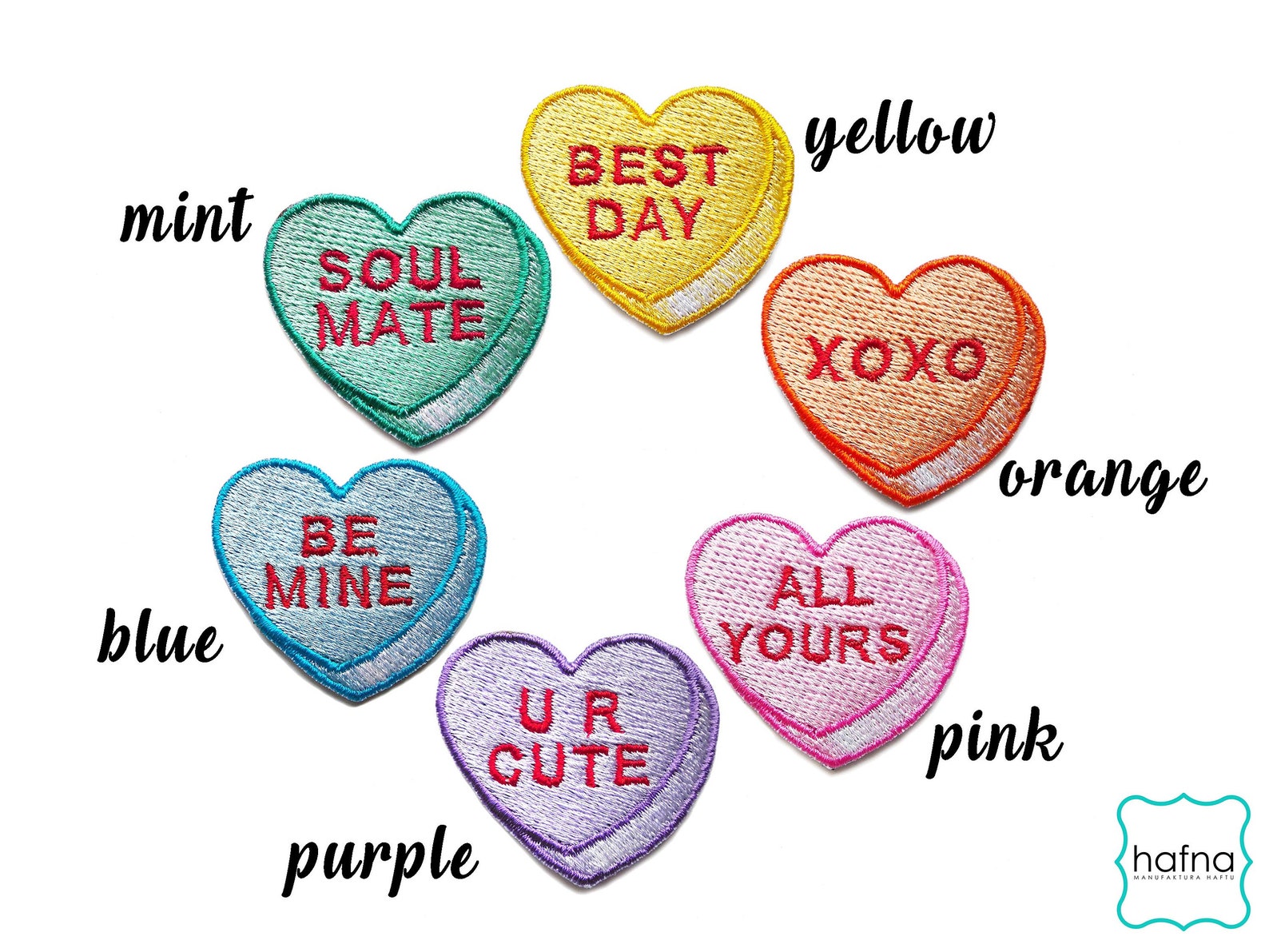 U R CUTE Candy Heart Valentine Conversation Hearts Patches | Etsy