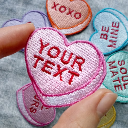 U R CUTE Candy Heart Valentine Conversation Hearts Patches - Etsy