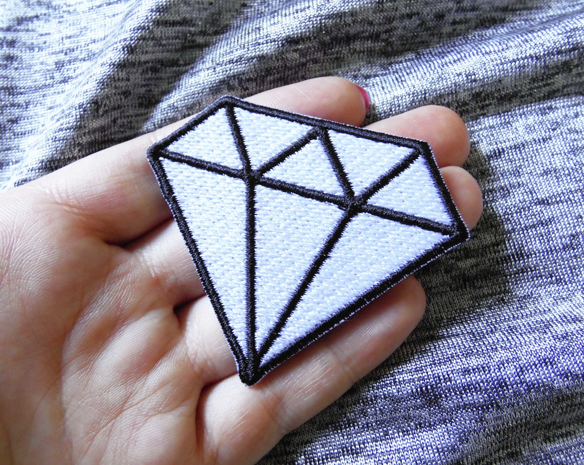 White Diamond Sew on Patch Naszywka Embroidered Patch Applique - Etsy