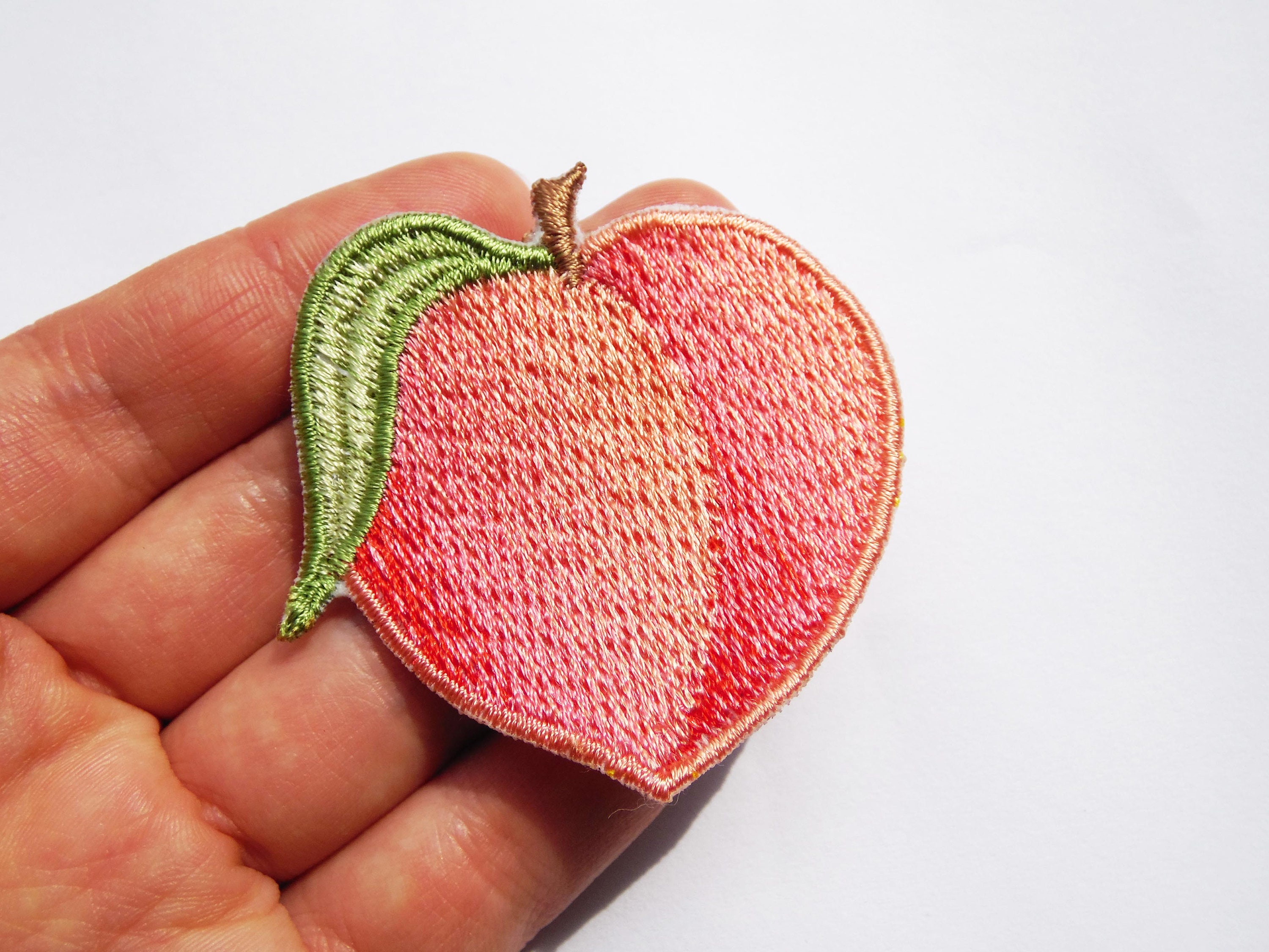 Peach Sew on Patch Naszywka Embroidered Patch Applique Patches - Etsy