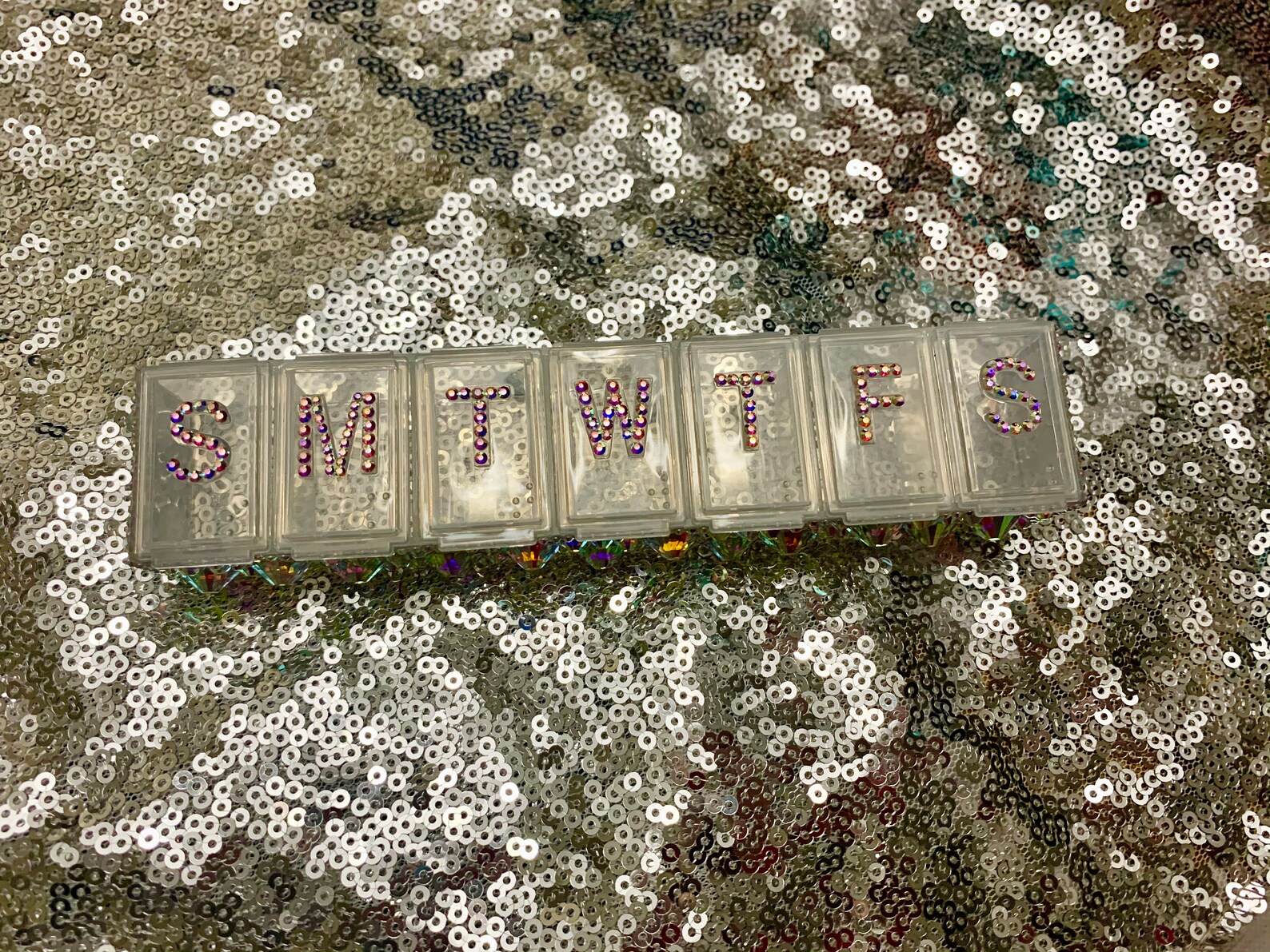 Rhinestone Pill Organizer - Etsy