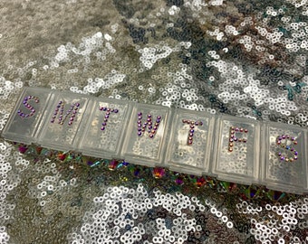 Rhinestone Pill Organizer - Etsy