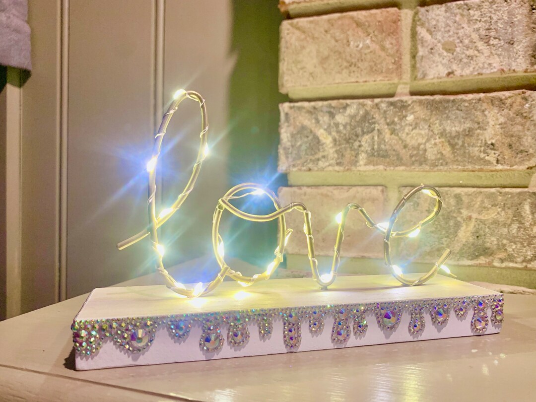 Bling Light up LOVE Sign - Etsy