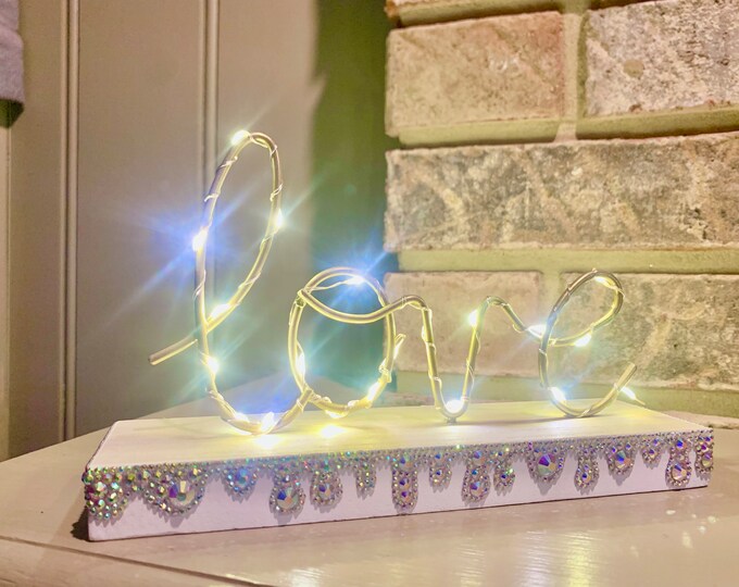 Bling Light up LOVE Sign - Etsy