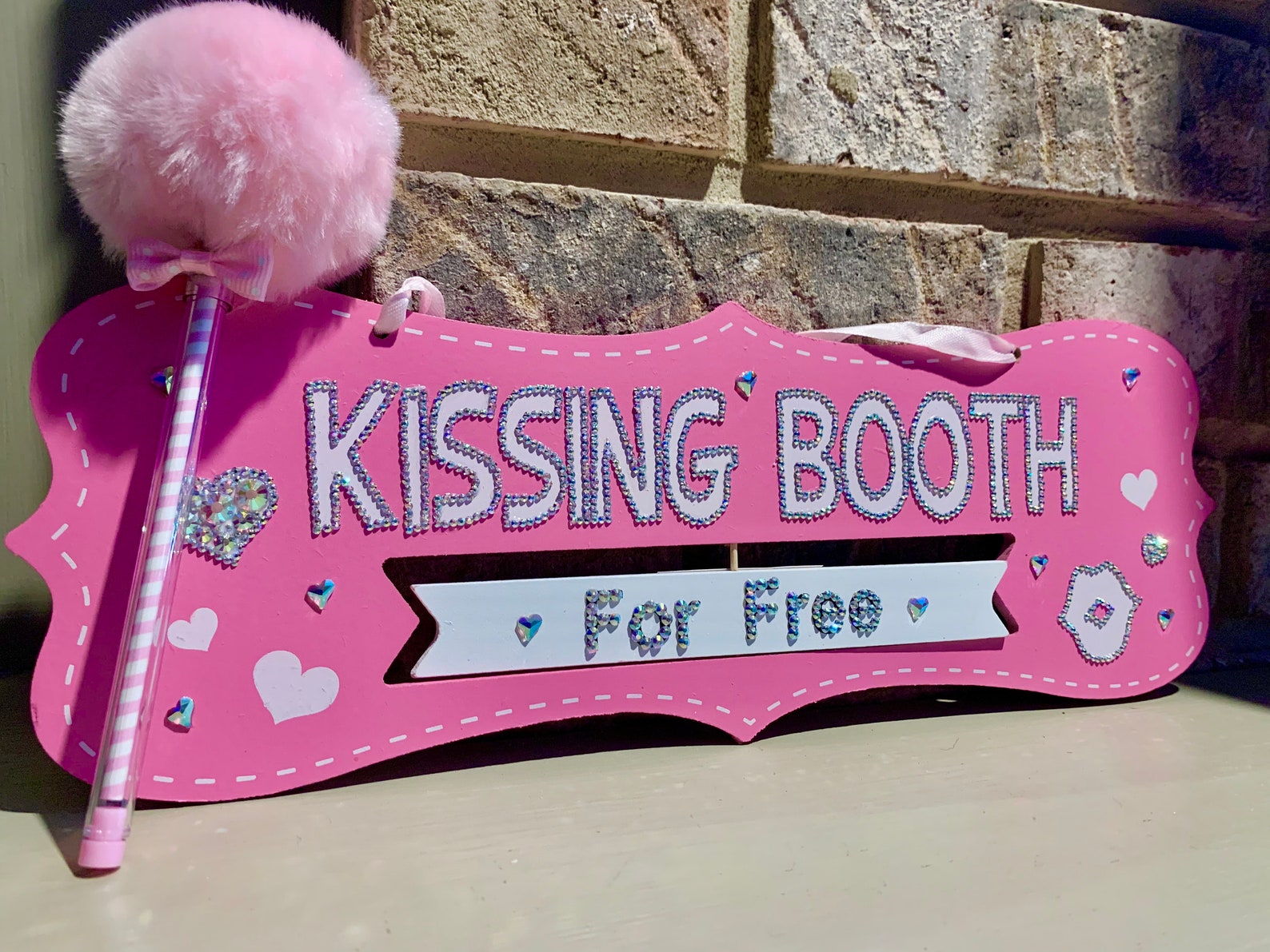 Rhinestone Kissing Booth Sign - Etsy