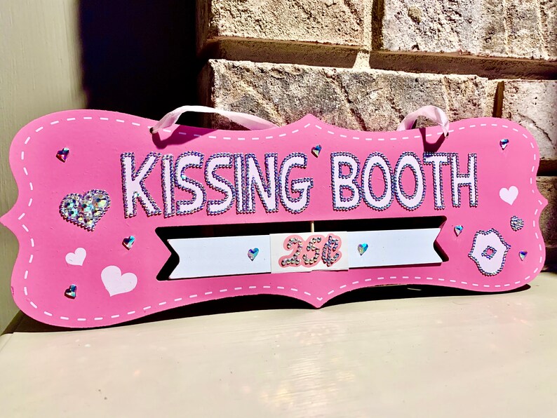 Rhinestone Kissing Booth Sign | Etsy