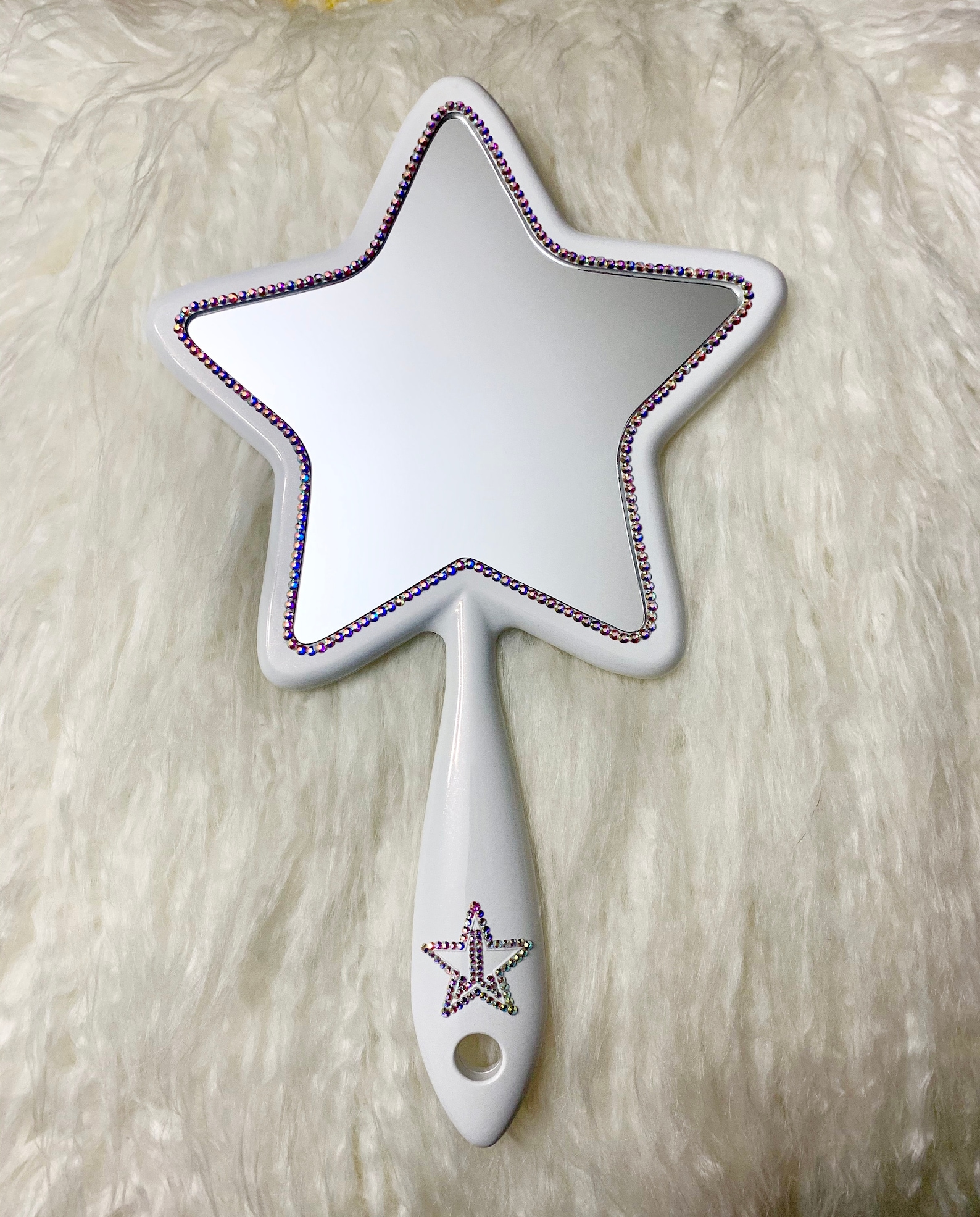 White Glitter Star Handheld Mirror - Etsy