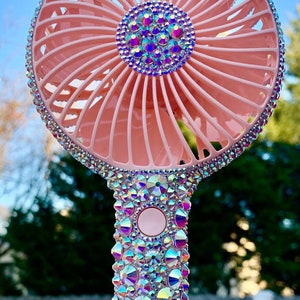 Rhinestone Pink Sparkle Fan - Etsy