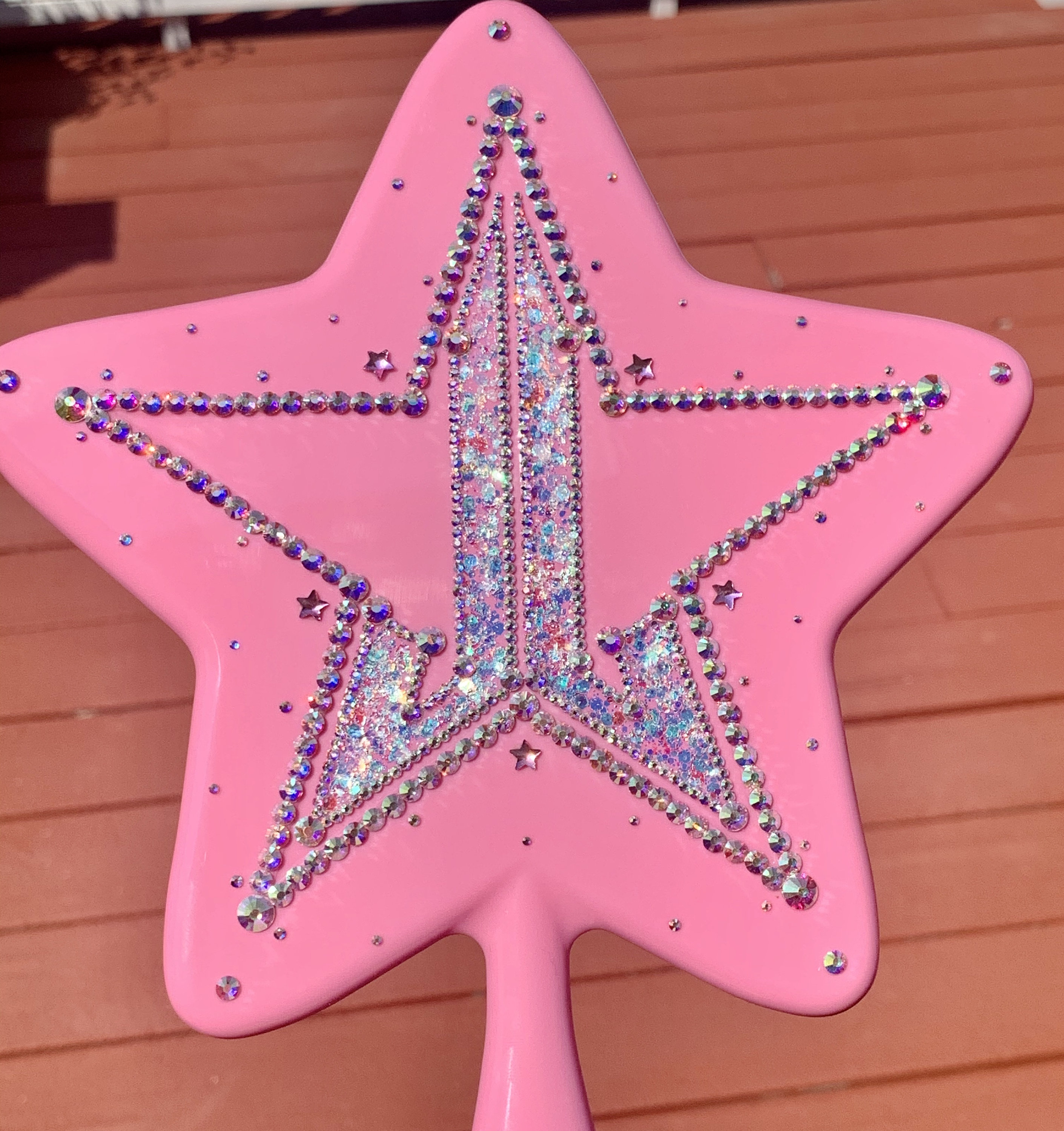 Rhinestone Pink Glitter Handheld Mirror | Etsy