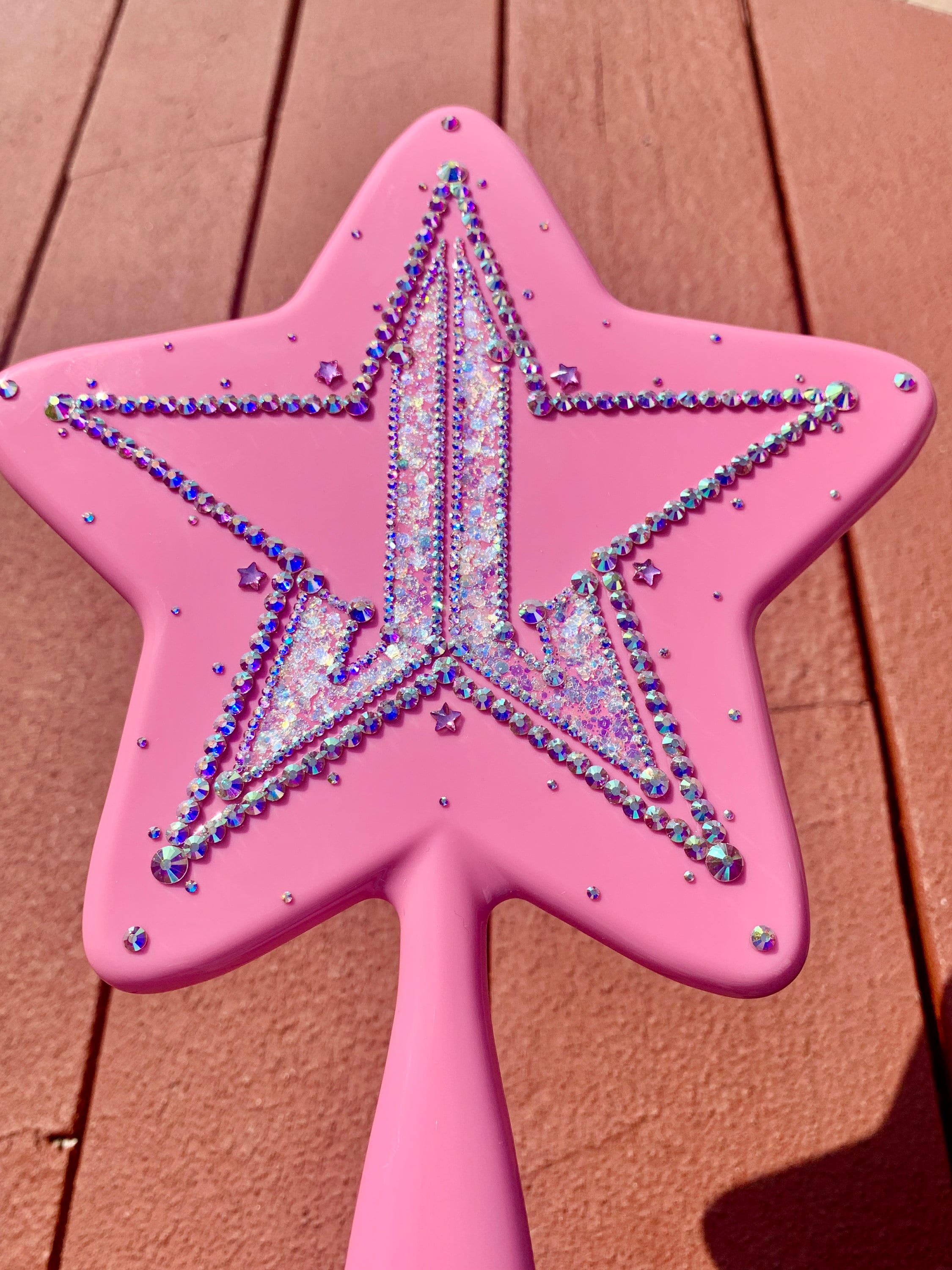 Rhinestone Pink Glitter Handheld Mirror | Etsy